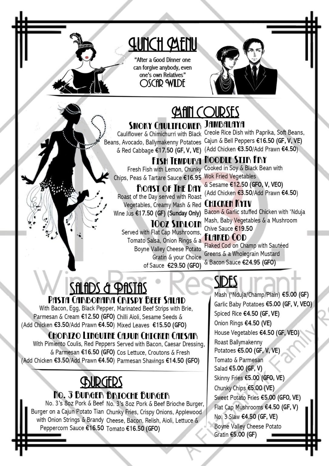 Menus/Gallery – No. 3 Wine Bar & Restaurant