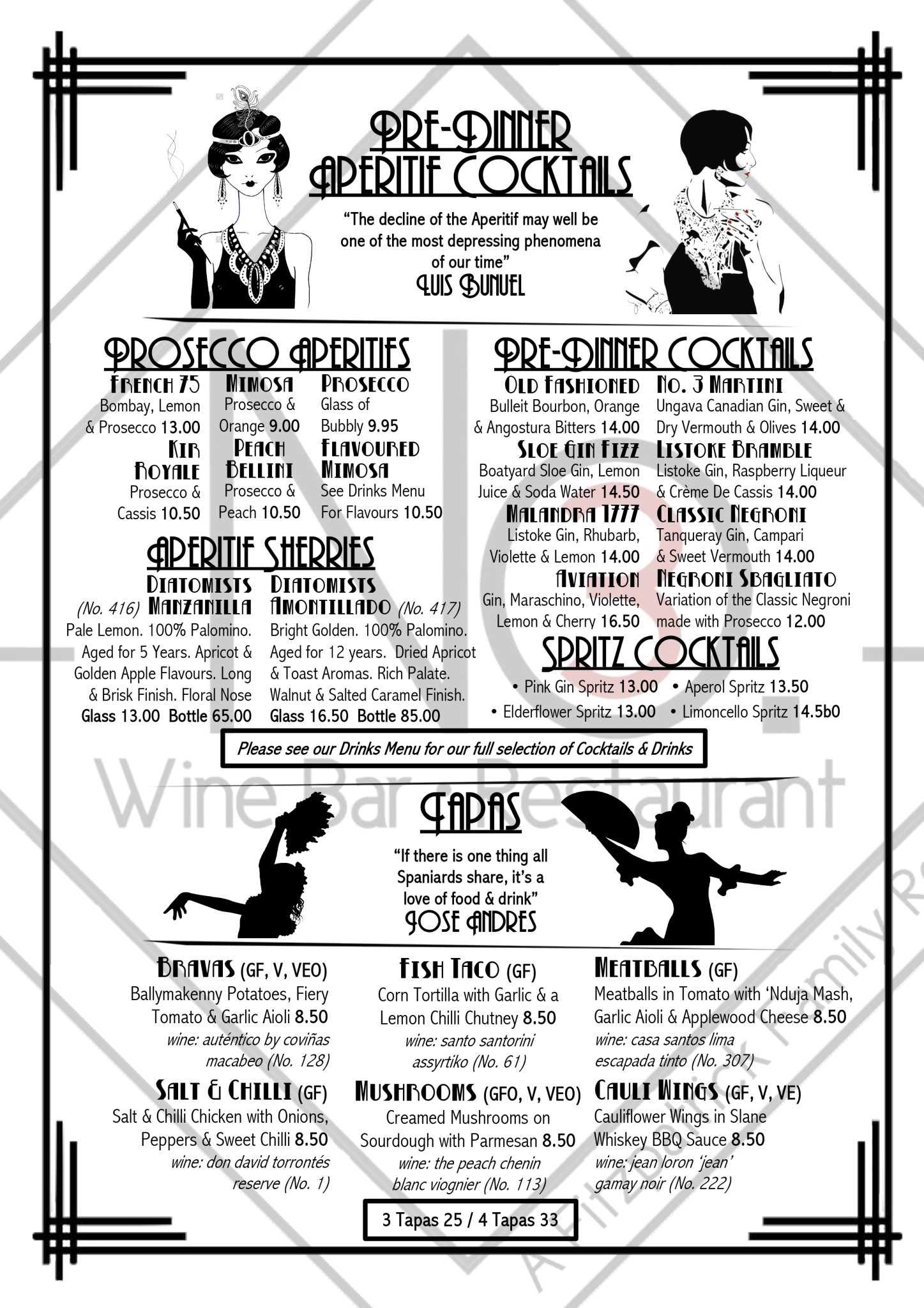 Menus/Gallery – No. 3 Wine Bar & Restaurant