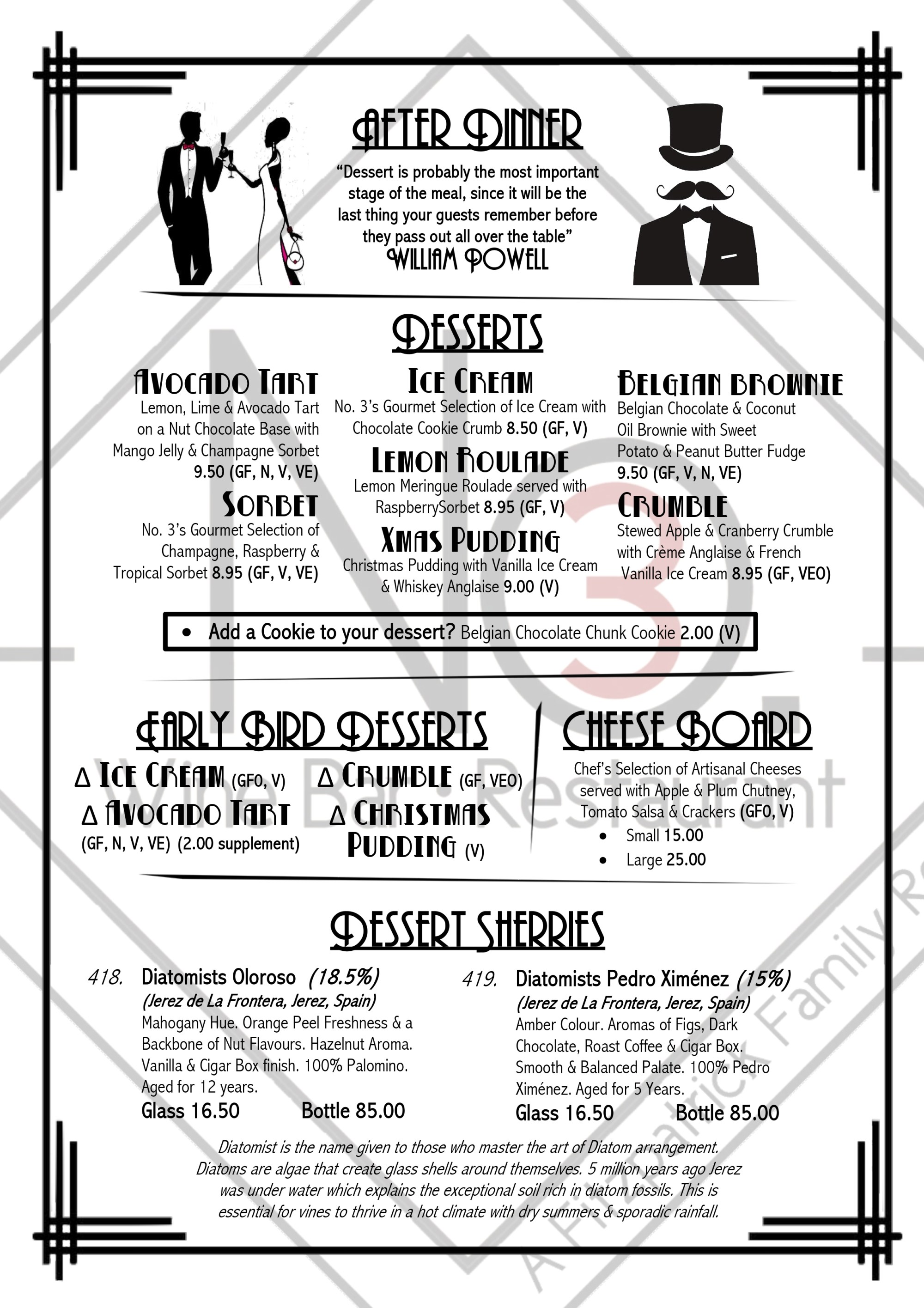 Menus/Gallery – No. 3 Wine Bar & Restaurant